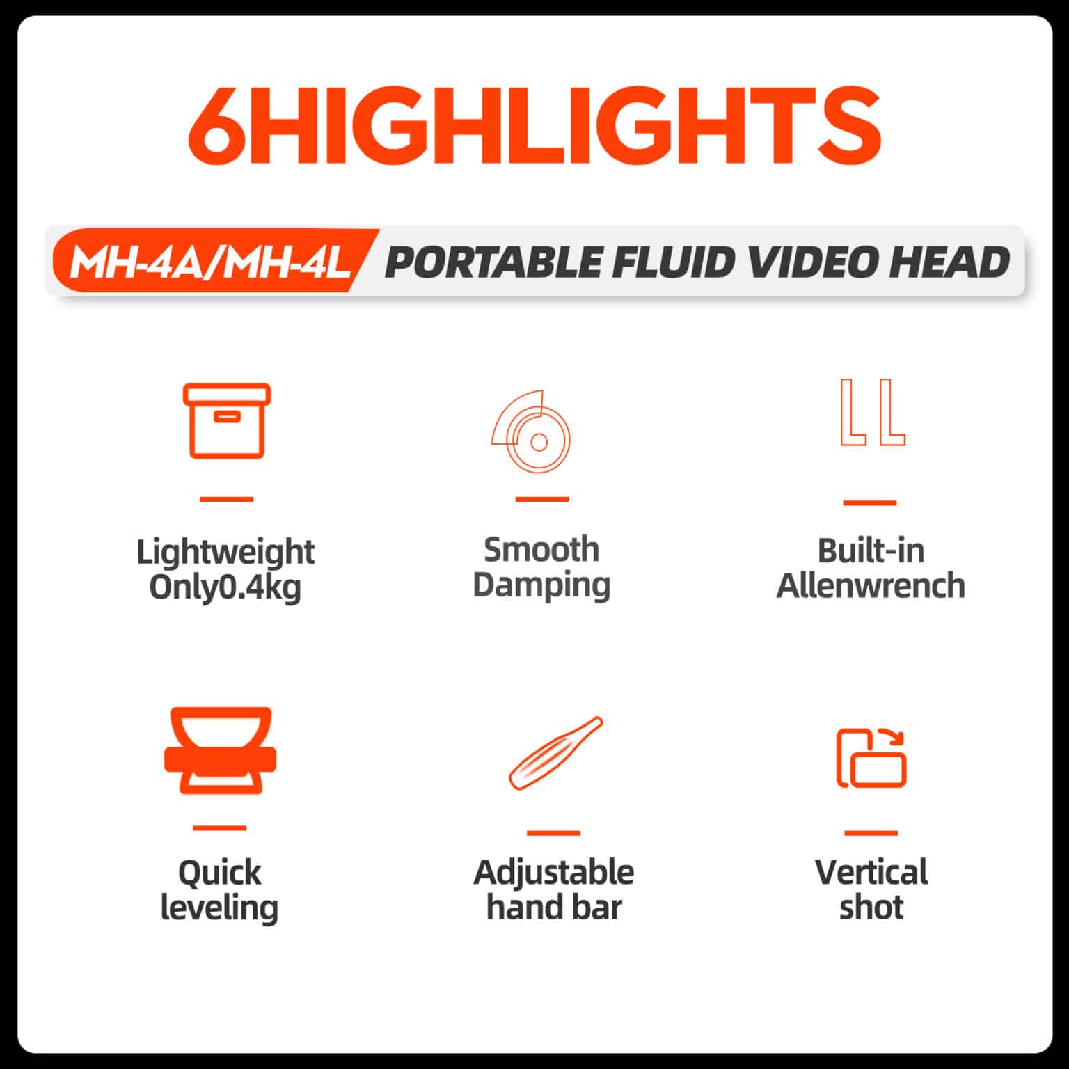 MH-4L Portable Fluid Video Head - Fotoprogear